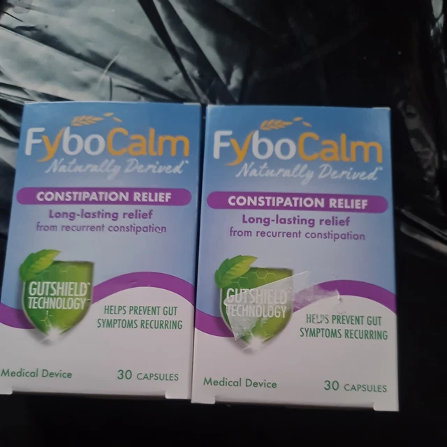 3 X FYBOCALM CONSTIPATION RELIEF 30 = 90 CAPSULES 11/25 LASTING IBS ...