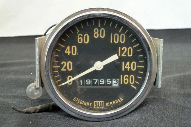VTG SW STEWART Warner Speedometer Large 160 MPH Shelby Cobra 1964 1965 ...