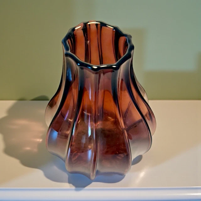 VILLEROY &BOCH PURPLE Glass Vase Swirling Pattern In Purple Amethyst ...