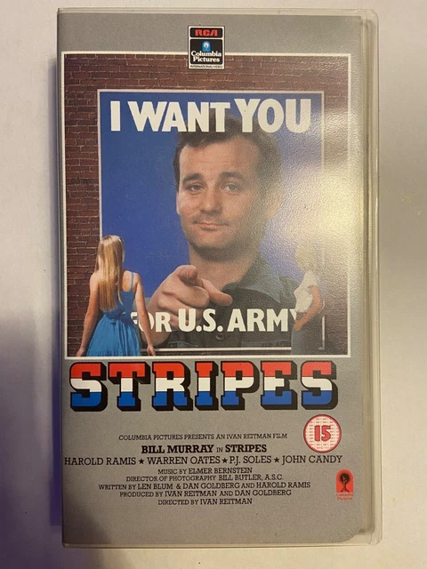 STRIPES VHS TAPE Starring Bill Murray, Harold Ramis 107 Minutes 15 PAL ...