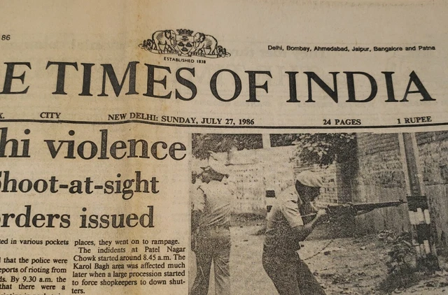 SUNDAY, JULY 27, 1986 The Times Of India Foreign Newspaper (English ...