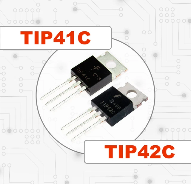 Tip41c Tip42c Transistor To 220 Npn Pnp 100v 6a 65w 1 Coppia Eur