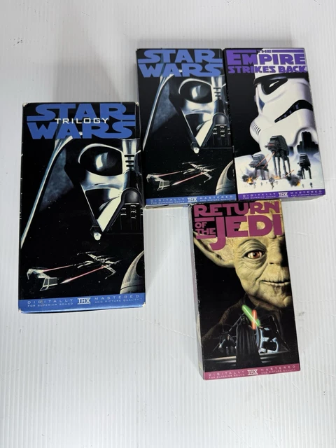 STAR WARS TRILOGY 3 VHS Lot New Hope, Emperor Strikes Back & Return of ...