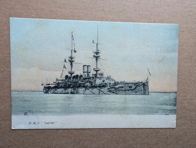 OLD POSTCARD MILITARY Ship Naval Hms Jupiter Pt 863 £1.99 - PicClick UK