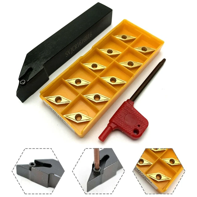 TOUR OUTIL CARBURE Inserts Tige Diamètre 16mm Tournant Outil Support VCMT160404 EUR 34,19 ...