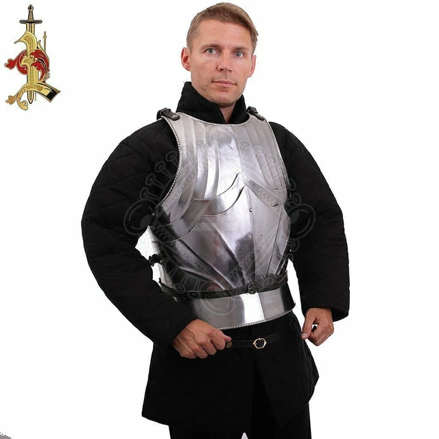 CAVALIERE MEDIEVALE CORAZZA gotica in acciaio Guerriero Larp Pettorale ...
