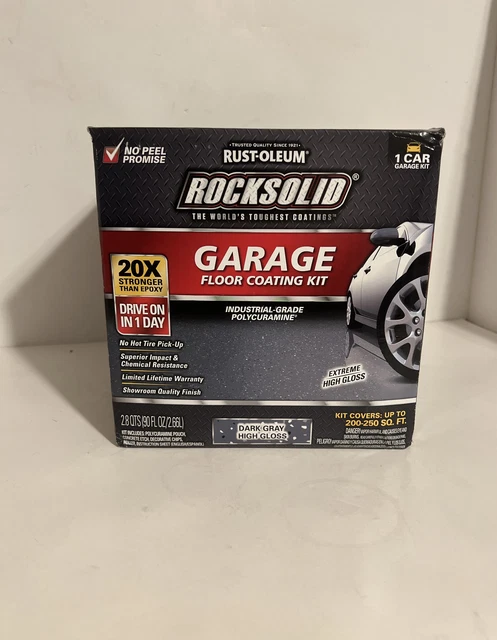 RUST-OLEUM ROCKSOLID 90 Fl oz Garage Floor Kit Dark Gray High Gloss ...