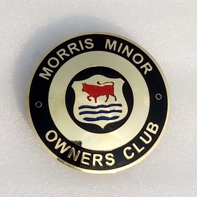 MORRIS MINOR OWNERS Club Brass Round Badge Emblem Brand New $41.72 ...