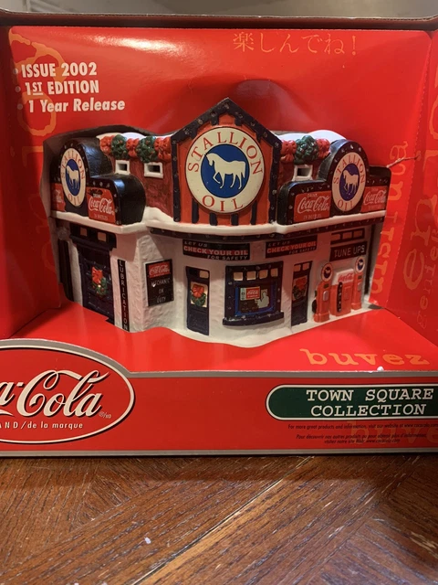 COCA-COLA TOWN SQUARE Collection STALLION GAS STATION Lighted Christmas ...