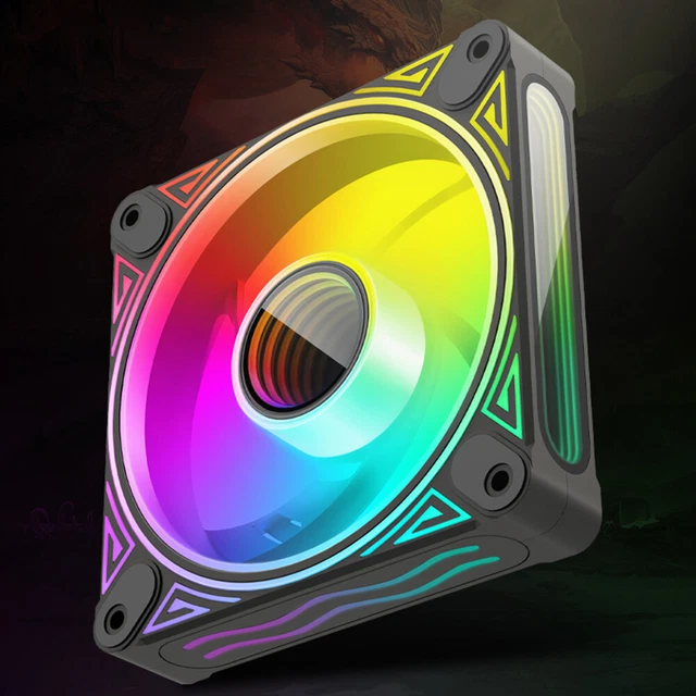 DM1 5V 3PIN ARGB 12V 4PIN PWM Luminous PC Case Fan (Black Positive EUR 14,89 - PicClick FR