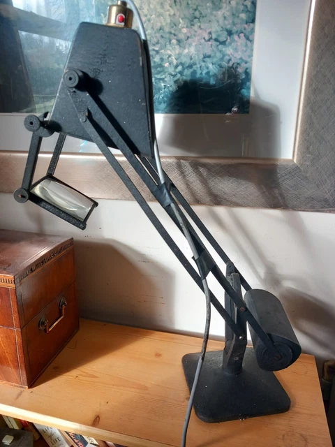 VINTAGE EARLY HADRILL & Horstmann Pluslite Magnifying Table Lamp £400. ...