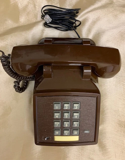 VINTAGE PUSH BUTTON brown landline phone £27.82 - PicClick UK