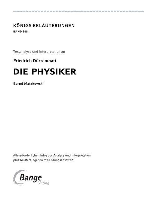 DIE PHYSIKER - Textanalyse und Interpretation Friedrich Dürrenmatt Taschenbuch EUR 8,90 ...