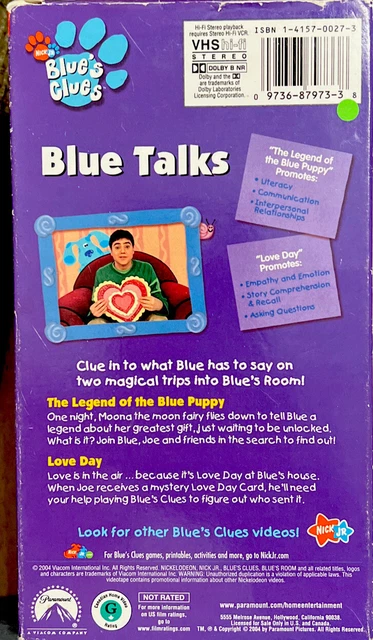 NICK JR BLUE’S Clues Blue Talks VHS Video Tape Nickelodeon Joe RARE ...