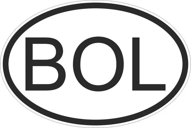 AUTOCOLLANT STICKER DRAPEAU oval code pays voiture moto bolivie ...