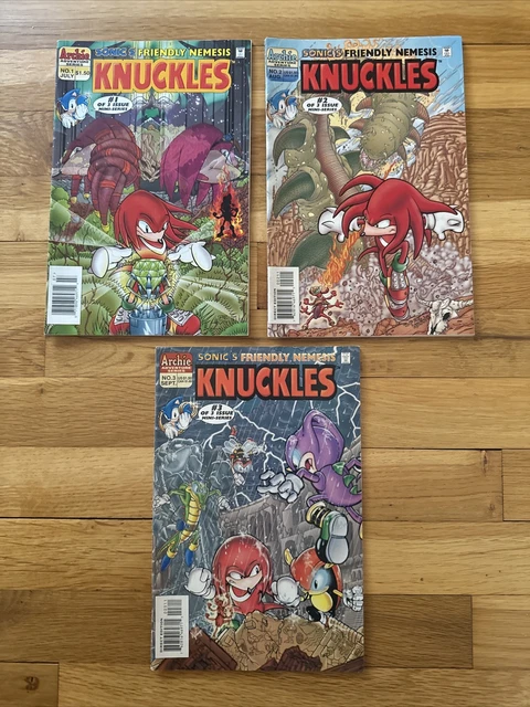 SONIC THE HEDGEHOG And KNUCKLES Mini Series #1 2 3 ensemble de bandes ...