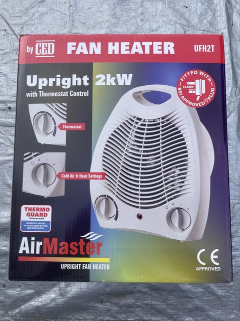 ELECTRIC FAN HEATER with Thermostat 2kw for Home 2000w Small Upright £ ...