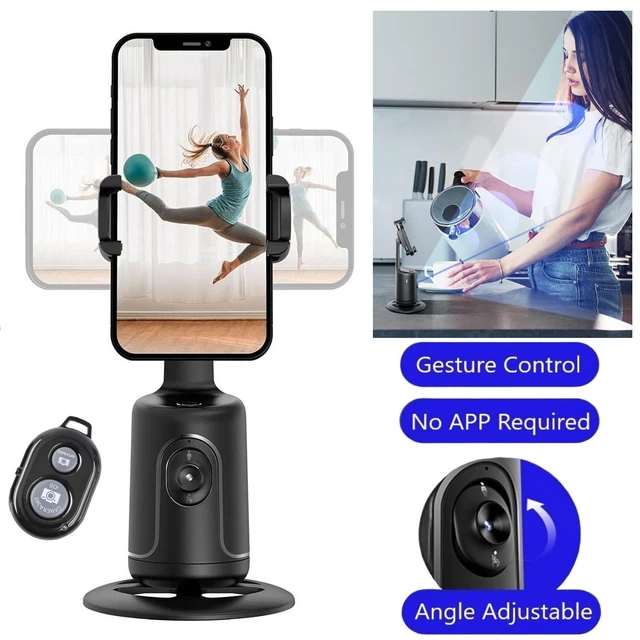 AUTO FACE TRACKING Tripod 360° Rotation Camera Mount Smart Shooting ...