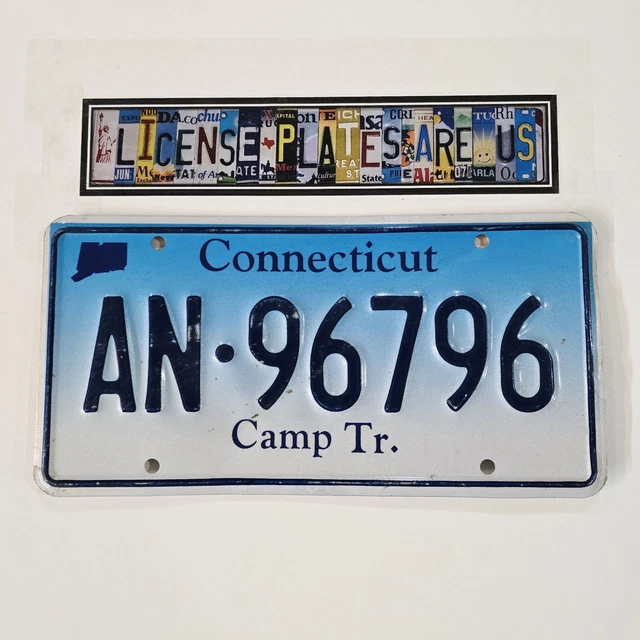 CONNECTICUT CAMPER LICENSE Plate 🔥Free📫🔥 An 96796 ~ Camp Trailer Tag ...