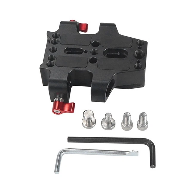 UNIVERSAL BASE PLATE with Dual 15mm Pole Rail Clamps for Camera Cage ...
