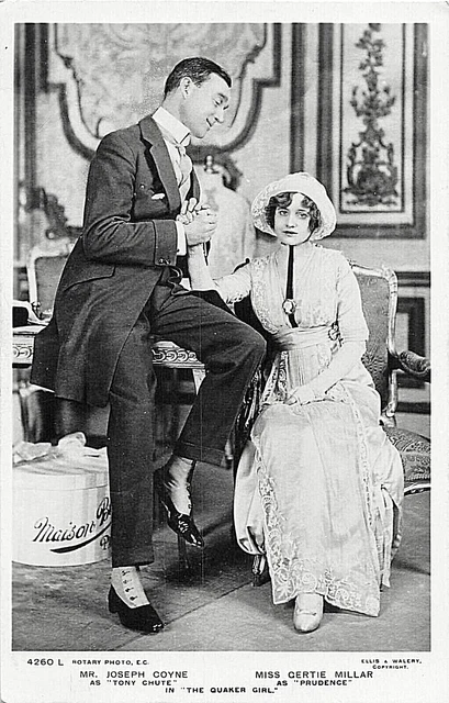 POSTCARD ACTRESSES Gertie Millar And Joseph Coyne In " The Quaker Girl ...