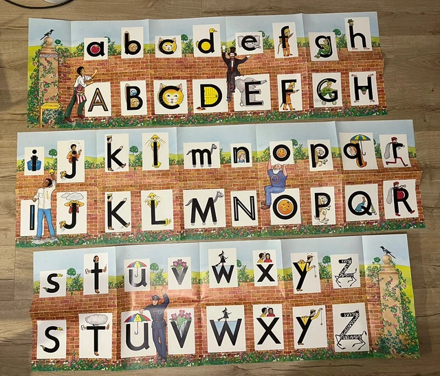 VINTAGE LETTERLAND ALPHABET phonics school ABC Wall Frieze - upper ...