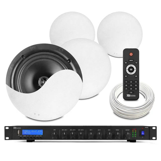 COMMERCIAL MUSIC CEILING Speaker System with Media Player Amplifier ...