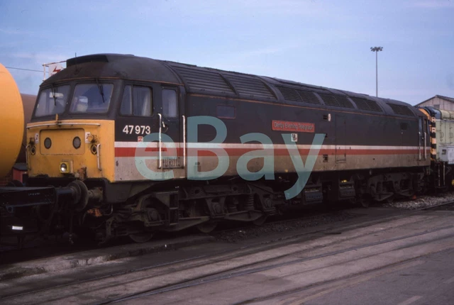 35MM RAILWAY SLIDE of Class 47 47973 @ Crewe Works Copyright to Buyer £ ...