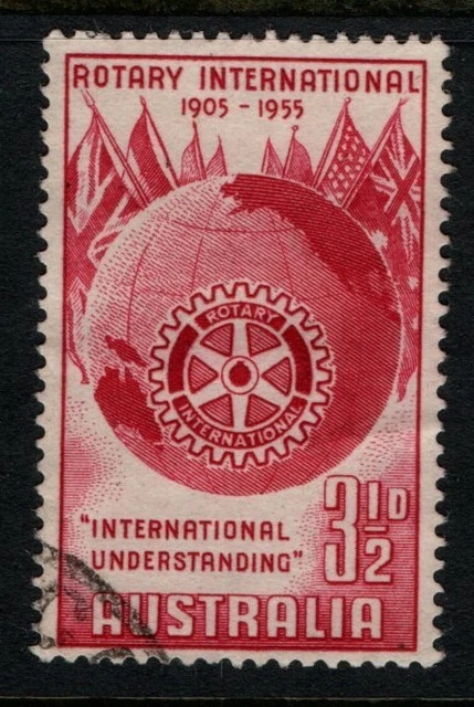 AUSTRALIA 1955 3½D 50th Anniversary of Rotary International SG281 Used ...
