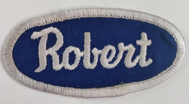 ROBERT CLOTH CURSIVE Name Patch Vtg 1960s Uniform Shirt RARE VHTF Bronx ...