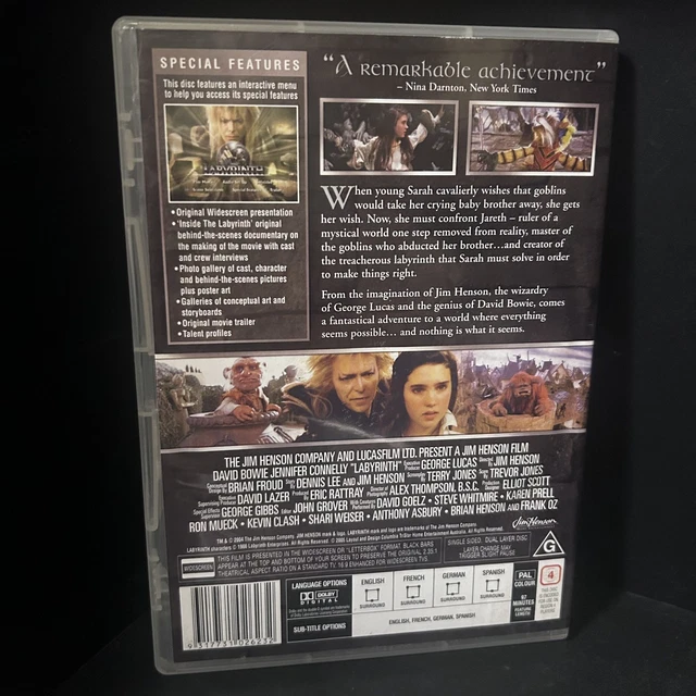 LABYRINTH DVD 1986 Cult Favourite Stars David Bowie & Jennifer Connelly ...