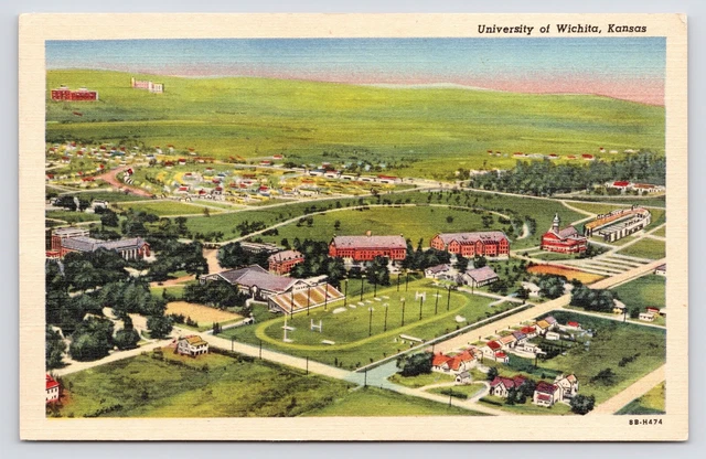 1930S-40S~WICHITA STATE UNIVERSITY~KANSAS KS~Aerial View~Campus~Stadium ...