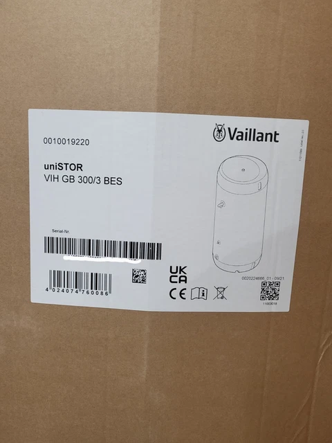 VAILLANT UNISTOR 300 Litre Unvented Indirect Hot Water Storage Cylinder ...