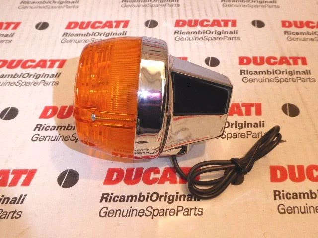 GUZZI DUCATI CEV style chrome turn signal ASSEMBLY no reflector LF/RR ...