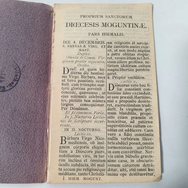 PROPRIUM SANCTORUM DIOECESIS Moguntinae. Pars 3-4. EUR 15,50 - PicClick FR