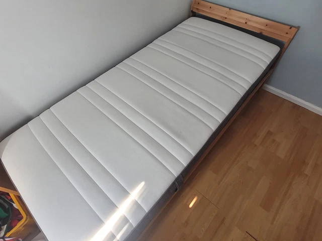 IKEA NEIDEN SINGLE Bed Frame And Ikea Mattress £23.60 - PicClick UK