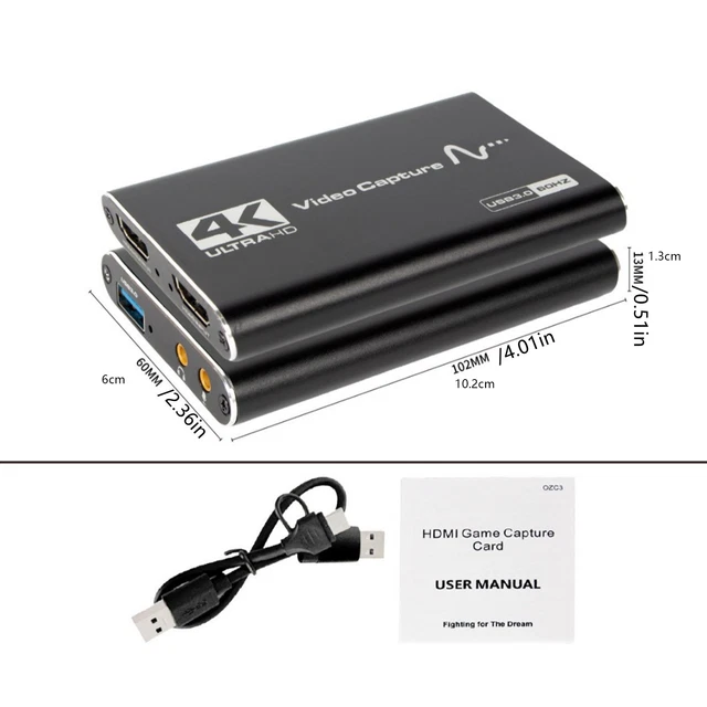 4K VIDEO CAPTURE Card Zero Lag Loop Out HDMI USB 3.0 Device HD 1080P 60 ...