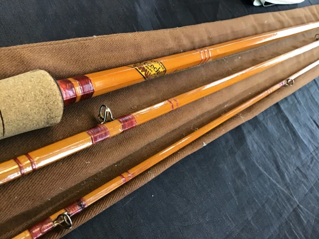 VINTAGE ALLCOCK'S POPULAR Fly Fishing Rod 9ft 6” split cane with ...