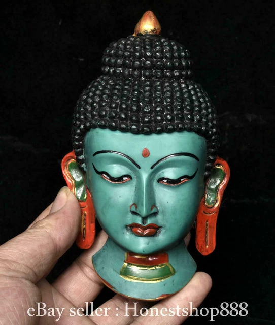 5,6 &COULEUR RÉSINE tibétaine Shakyamuni Amitabha statue de tête de bouddha EUR 72,00 - PicClick FR