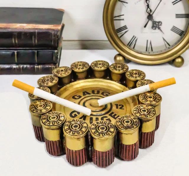 RUSTIC WESTERN SHOTGUN 12 Gauge Bullet Shells Round Cigarette Ashtray ...