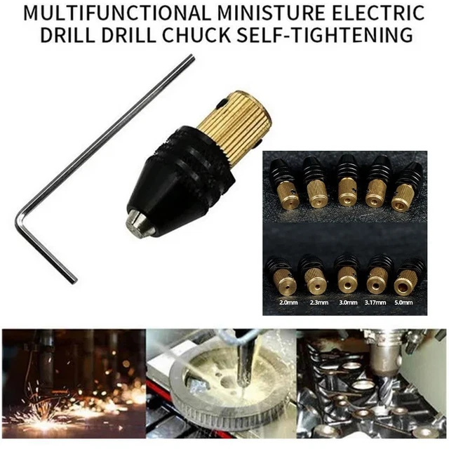 ELECTRIC MOTOR SHAFT Mini Drill Chuck Fixture 0.3-3.2mm Drill 2.3mm/3 ...