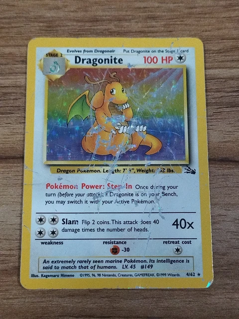 DRAGONITE - 4/62 Fossil Set - Holographic Pokemon Card EUR 32,90 ...