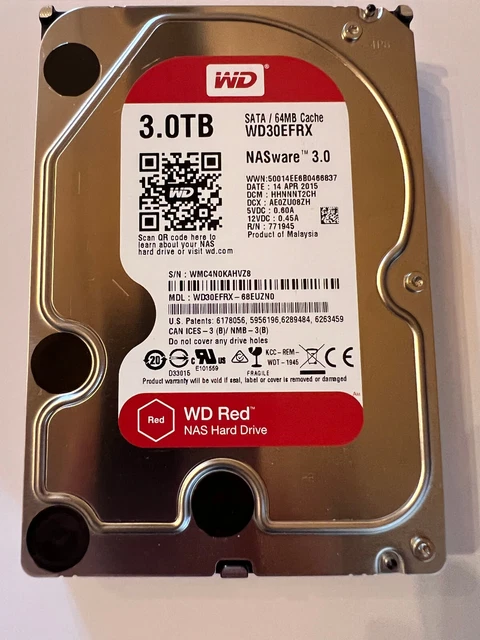 WESTERN DIGITAL RED NASware 3.0, 3TB,Intern,5400RPM (WD30EFRX) EUR 32 ...