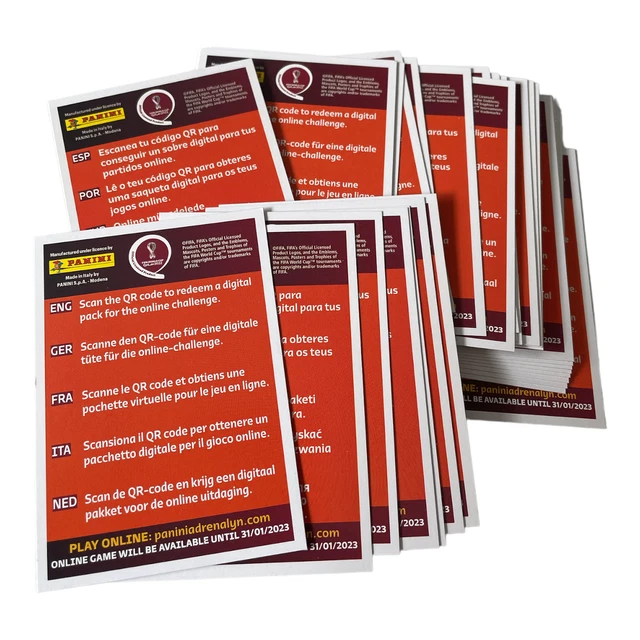 PANINI-ADRENALYN XL-FIFA WORLD cup QATAR 2022 - 100 Digital codes EUR 5 ...