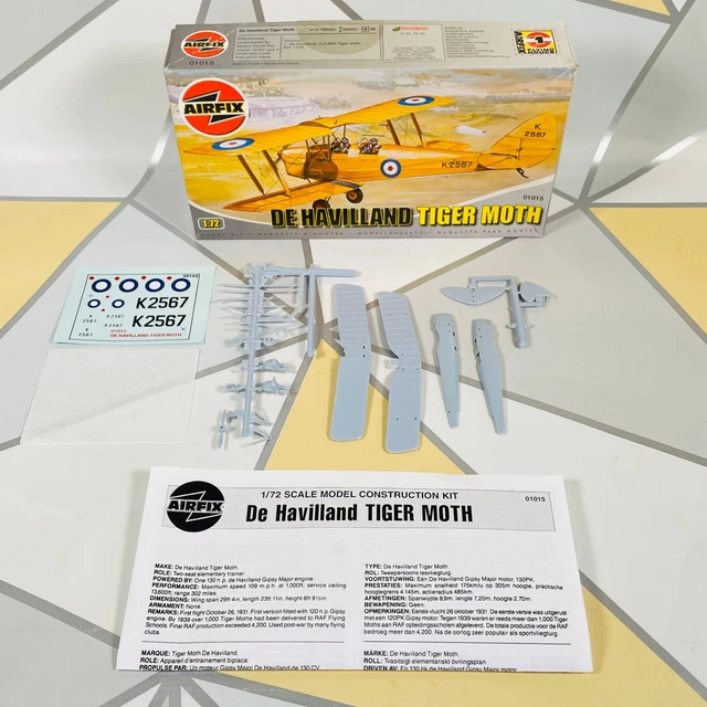 AIRFIX MODEL KIT - De Havilland Tiger Moth K2567 Fixed Wing B - Vintage ...