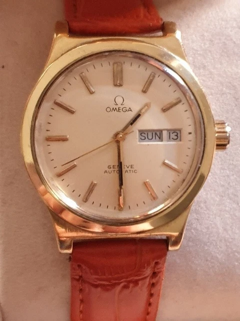 RARE RARO VINTAGE watch orologio omega geneve gold p day date 166.0174 ...