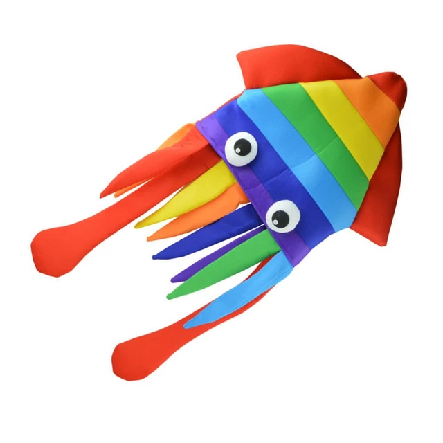 RAINBOW SQUID HAT Funny and Crazy Party Hats Sea Animal Hat Octopus Headdress $25.91 - PicClick AU