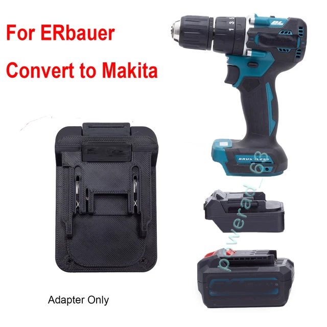 ADAPTER FOR ERBAUER 18V Battery Convert to fits Makita LXT Cordless ...