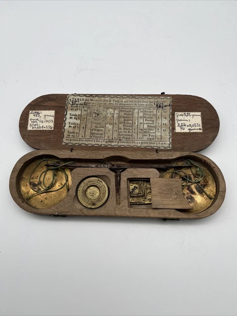 RARE COMPLÈTE BALANCE Trebuchet Instrument De Mesure Or Poids 18Eme ...