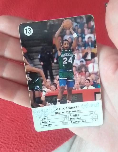 CARTA NAIPE TARJETA Cromo Old Card Nba Basketball Mark Aguirre Dallas ...